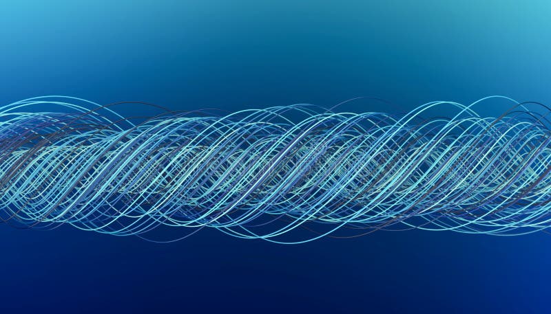 Many Twisted Wires of Blue Shades on a Blue Background Stock ...