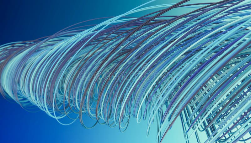 Many Twisted Wires of Blue Shades on a Blue Background Stock ...