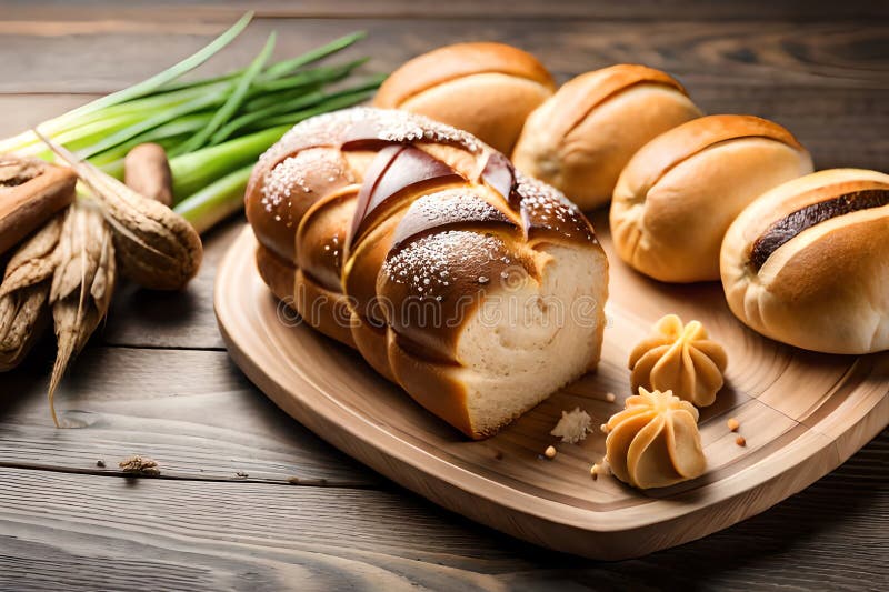 Many Type of Bread and Bun are Set on the Table, Food Display ...