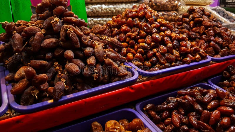 Many Type of Dates on the Display at Local Market Stock Photo - Image ...