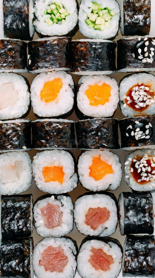 Many Types of Shusha are Stacked in a Row. Stock Image - Image of food ...