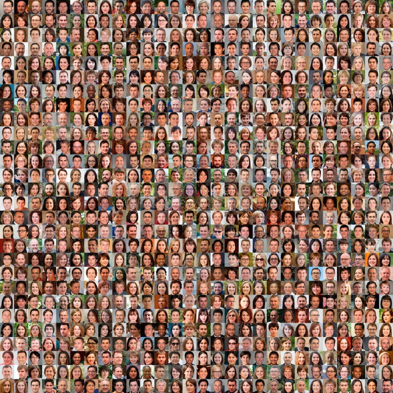 Many Unique Faces Generated by Artificial Intelligence. Faces of Non ...
