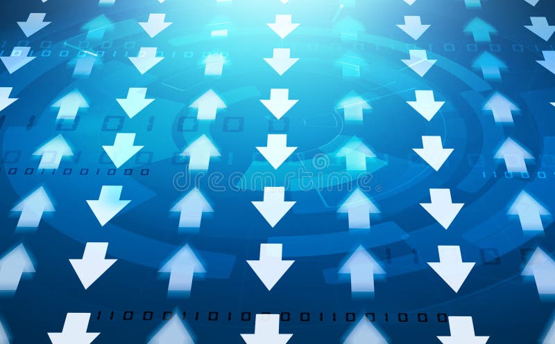Many Up and Down Arrow Signs on a Blue Background Stock Illustration ...