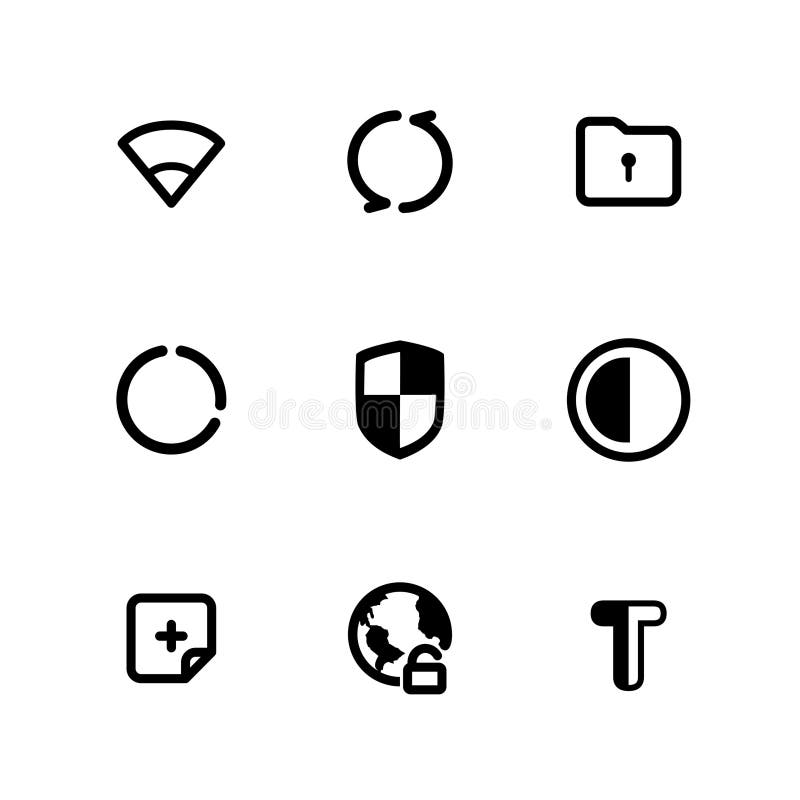 Set of Interface Black and White Icons for Web and Mobile. Stock Vector ...