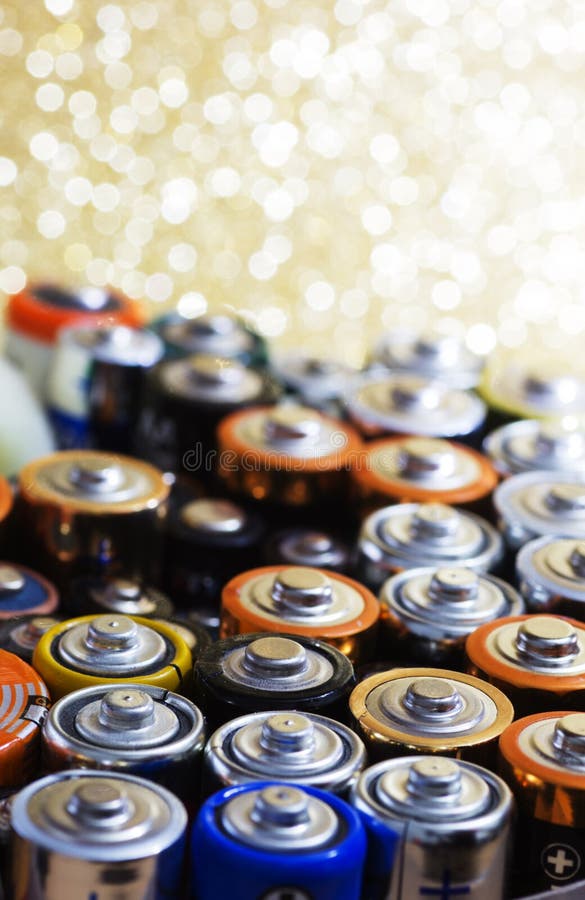 Many various batteries. stock image. Image of industry - 100157053