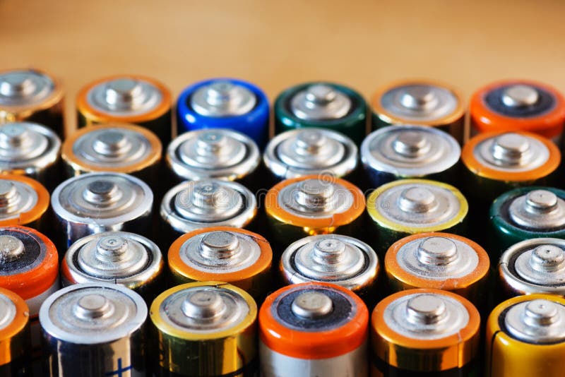 Many various batteries. stock image. Image of pile, charge - 100536853
