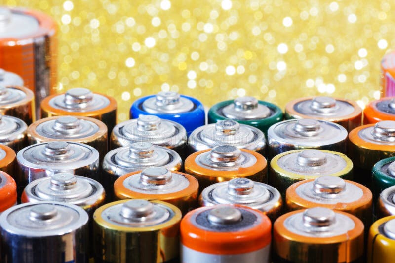 Many various batteries. stock image. Image of environmental - 100536931