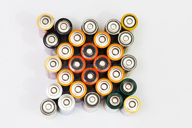 Many various batteries. stock image. Image of cell, background - 100879951