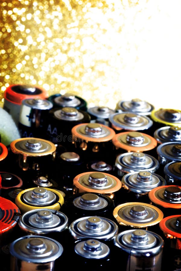 Many various batteries. stock photo. Image of environmental - 100298792