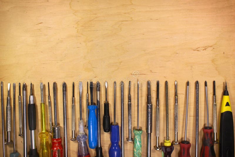 Many Various Old Fashioned Screwdrivers Stock Photo - Image of retro ...