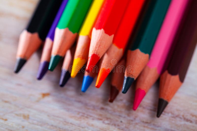 Many Various Pencils on the Table Stock Photo - Image of assorted ...