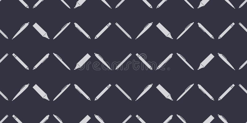 Many Various Simple Grey Writing or Drawing Tools Pattern, Set of Pens ...