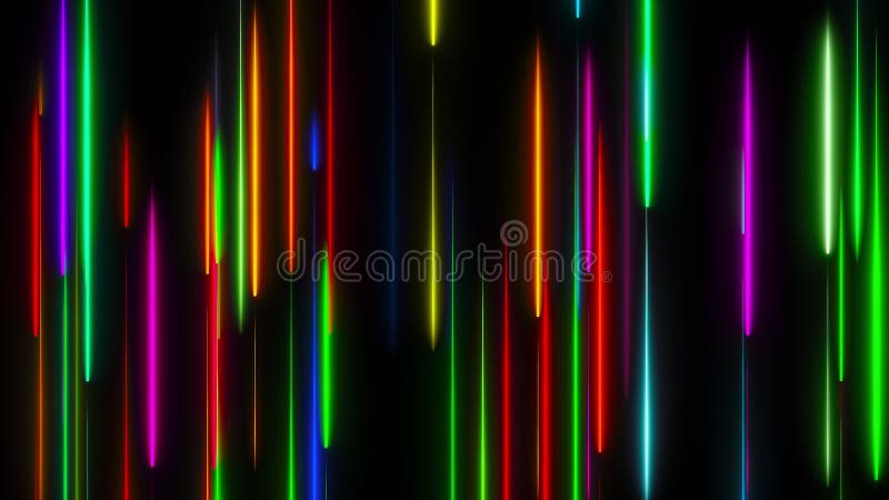 Many Vertical Neon Lighting Lines, Abstract Computer Generated Backdrop ...