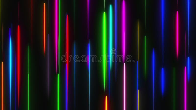 Many Vertical Neon Lighting Lines, Abstract Computer Generated Backdrop ...