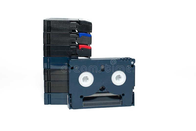 Many Video Cassettes are on Over White Stock Image - Image of browsing ...