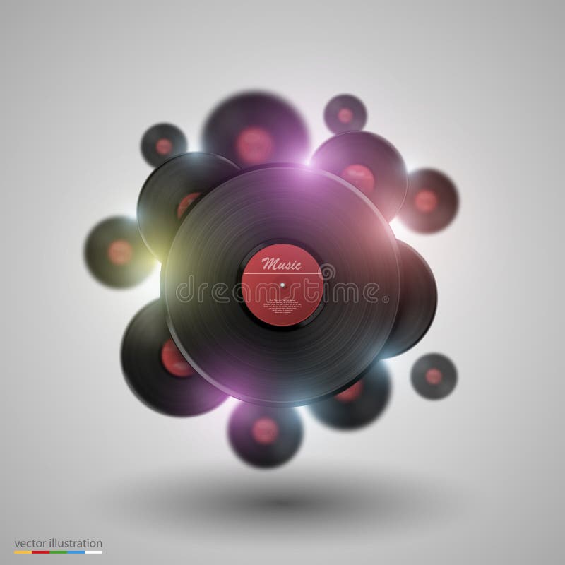 Vinyl Disk in the Form of Notes Stock Vector - Illustration of isolated ...