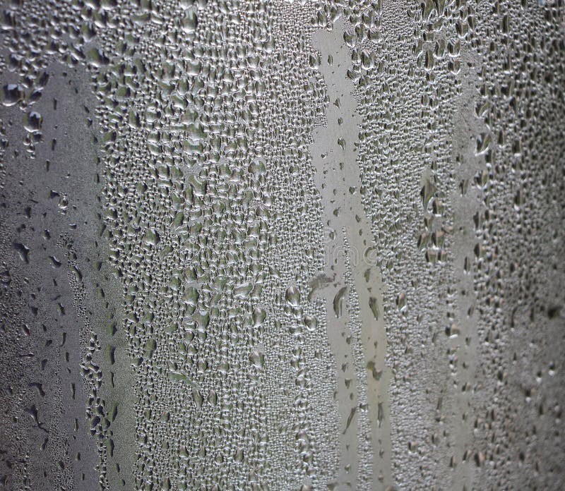 A Many Water Droplets on the Stainless Steel Surface Has Stock Photo ...