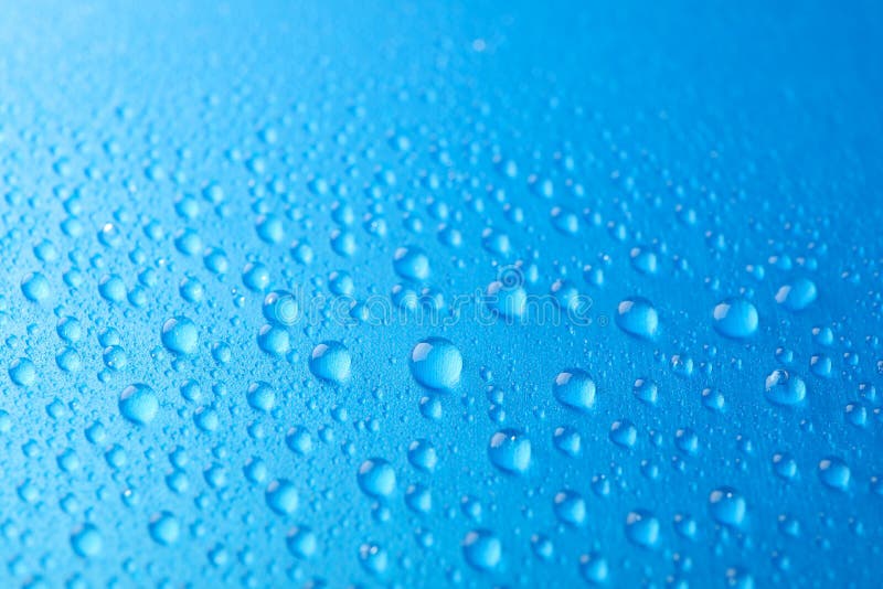 Many Water Drops On Blue Background Stock Image - Image of calm, drops ...
