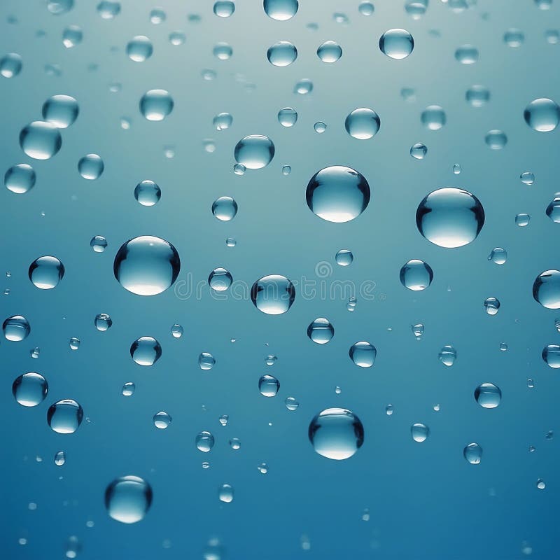 Many Water Drops, the Water Droplets are Not the Same Size, Stock Image ...