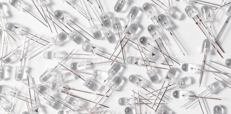 Many White Diodes on a White Background. LEDs for Illumination. View ...