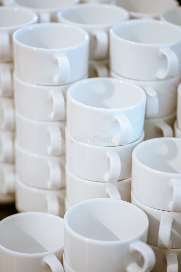 Many white mugs stock image. Image of grain, liquid, handle - 28767827