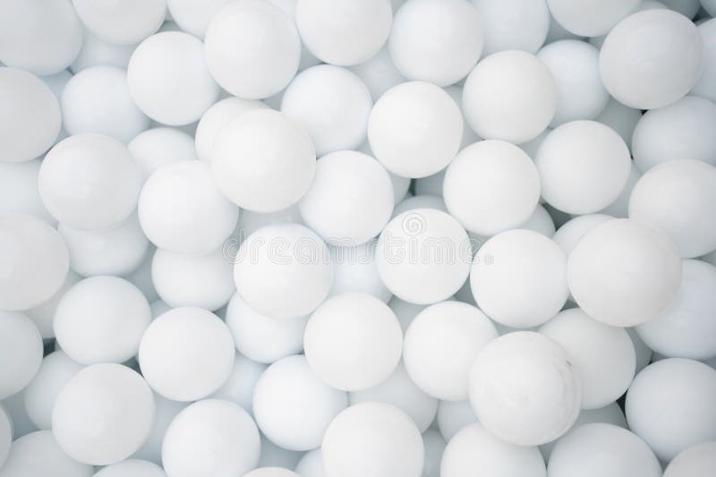 Many White Plastic Balls for Dry Pool. Stock Image - Image of lots ...