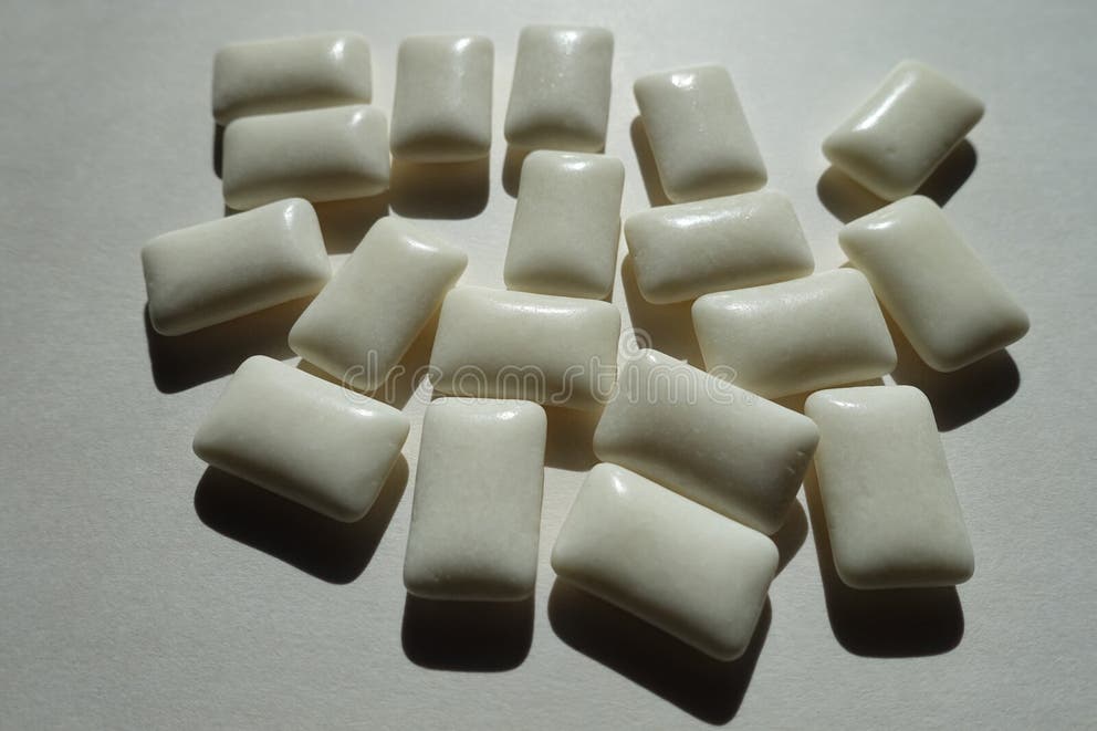 Many White Pieces of Chewing Gum Stock Image - Image of watering ...