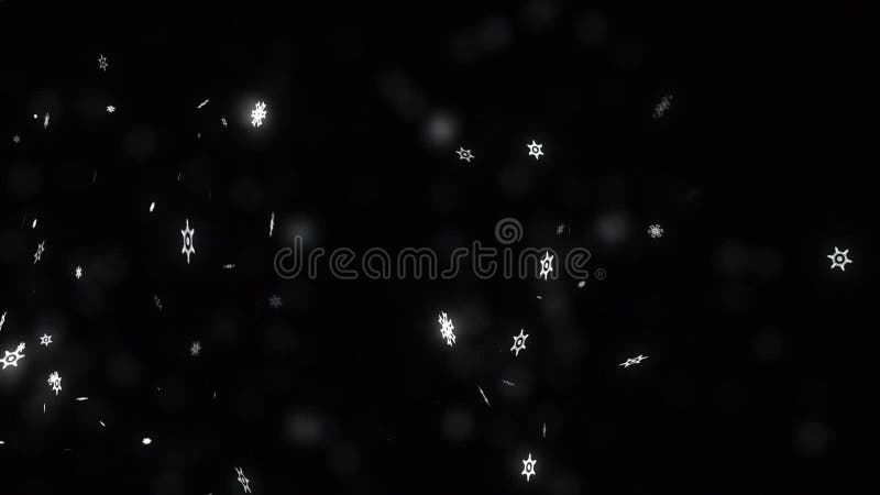 Many White Snowflakes Falling Down on a Black Background. Stock Footage ...
