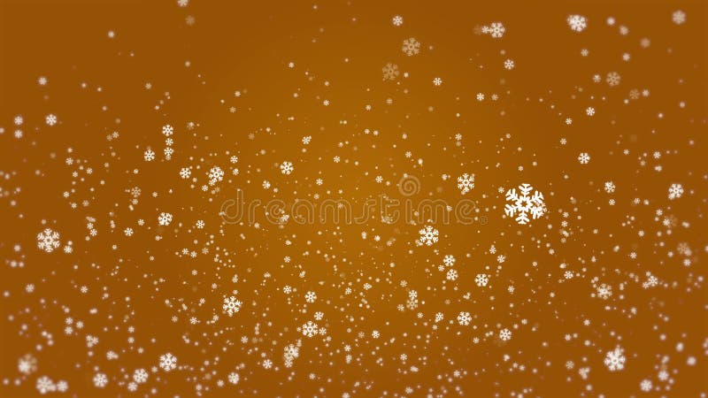 Many White Snowflakes Falling Down on a Orange Background. Stock Video ...
