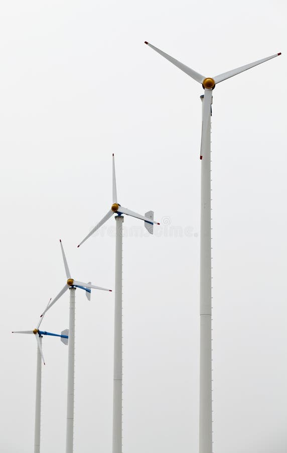 Many White Wind Turbine Generating Electricity Stock Image - Image of ...