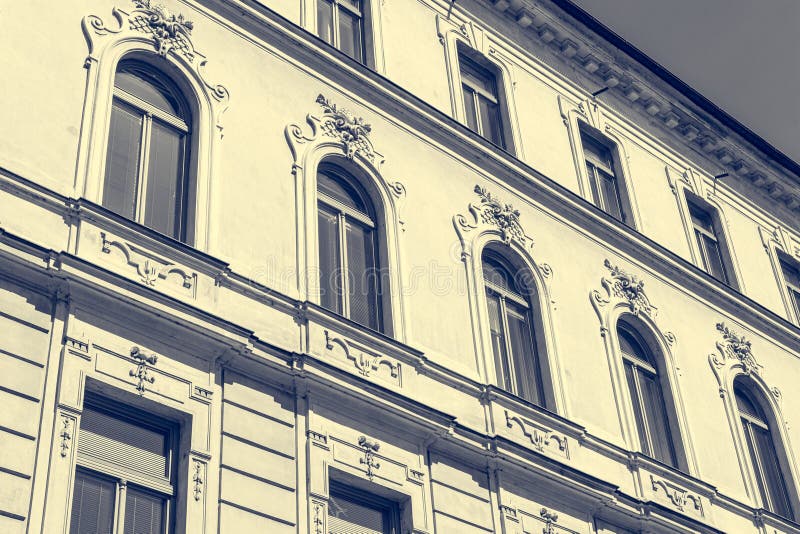 Many Windows Decorating a Secession Style Building. Stock Photo - Image ...