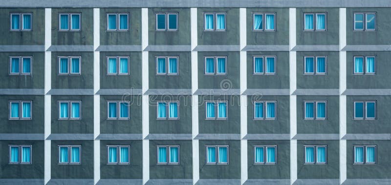 Many Windows on the Facade of the Building Stock Image - Image of ...