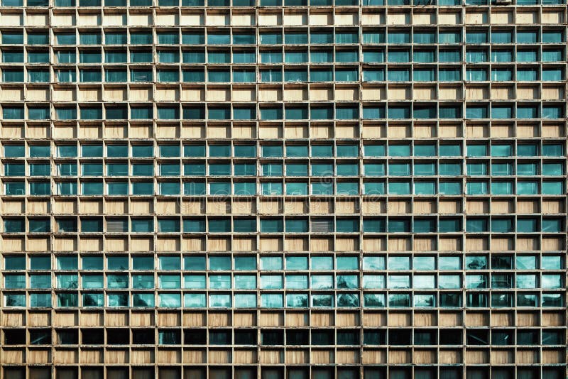 Many Windows on Facade of High-rise Building Stock Image - Image of ...