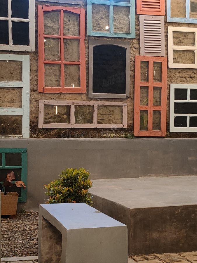 Many Windows Hanging on the Wall Editorial Stock Photo - Image of ...