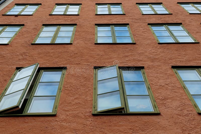 Many windows on the wall stock image. Image of travel - 98185623