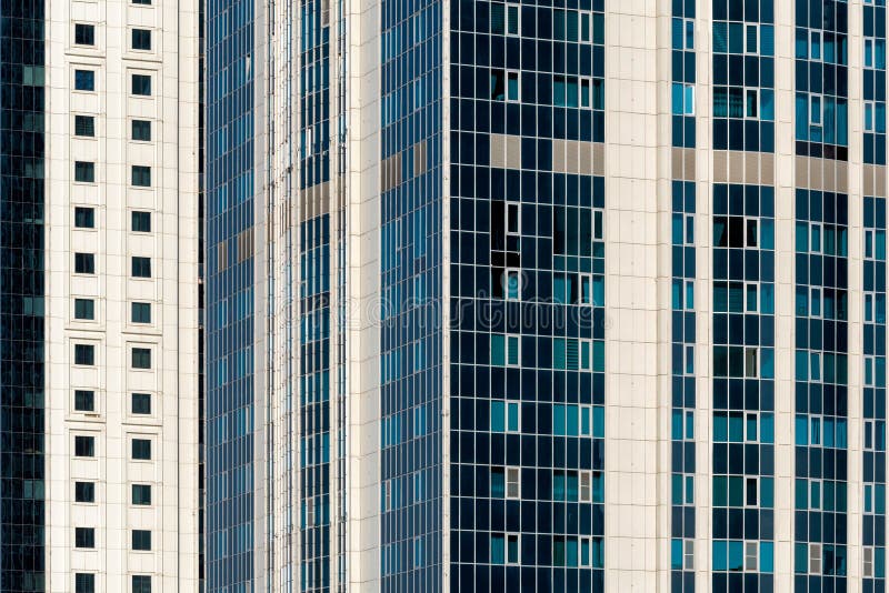 Many Windows and Walls Facade of a Modern Skyscraper without People ...