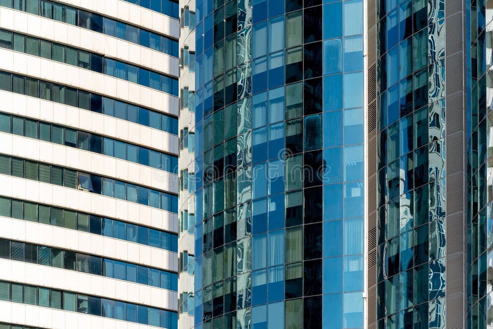 Many Windows and Walls Facade of a Modern Skyscraper without People ...