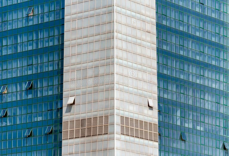 Many Windows and Walls Facade of a Modern Skyscraper without People ...