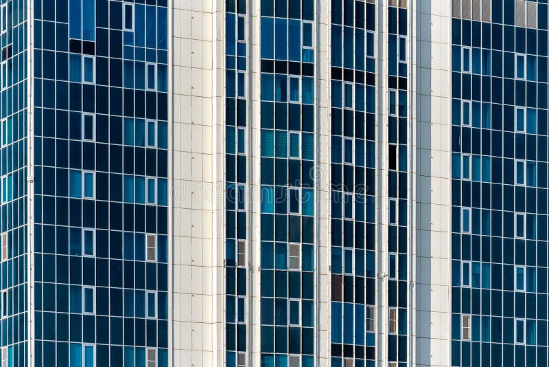 Many Windows and Walls Facade of a Modern Skyscraper without People ...