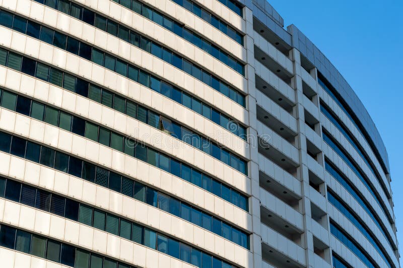 Many Windows and Walls Facade of a Modern Skyscraper without People ...