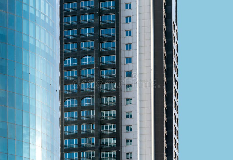 Many Windows and Walls Facade of a Modern Skyscraper without People ...