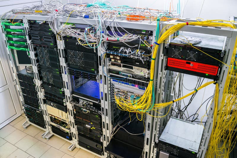 Server Cabinets Inside Data Center Room Stock Image - Image of rack ...