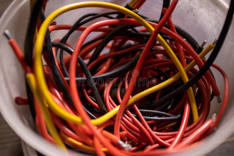 Many Wires Packed Together in Container Stock Photo - Image of link ...