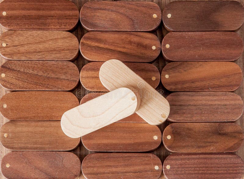 Many Wooden Usb Flash Drive on Wooden Background Stock Photo - Image of ...