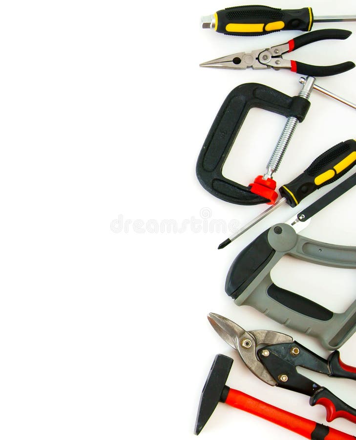Many Working Tools - Clamp, Hammer and Others on Stock Image - Image of ...