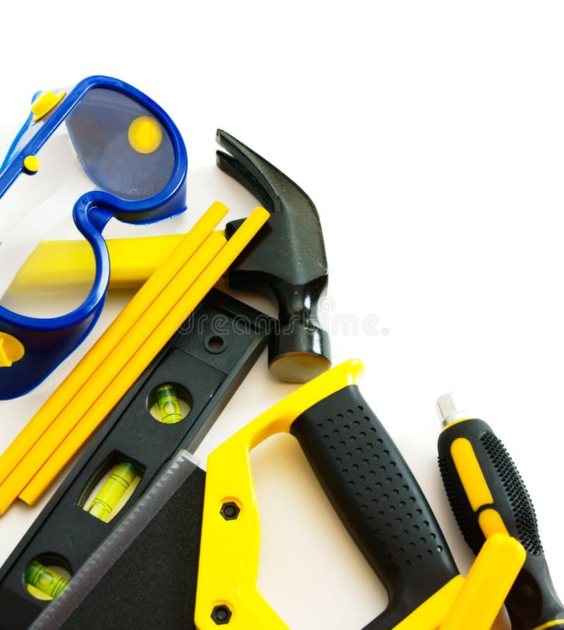 Many Working Tools - Hammer, Saw and Others on Stock Photo - Image of ...