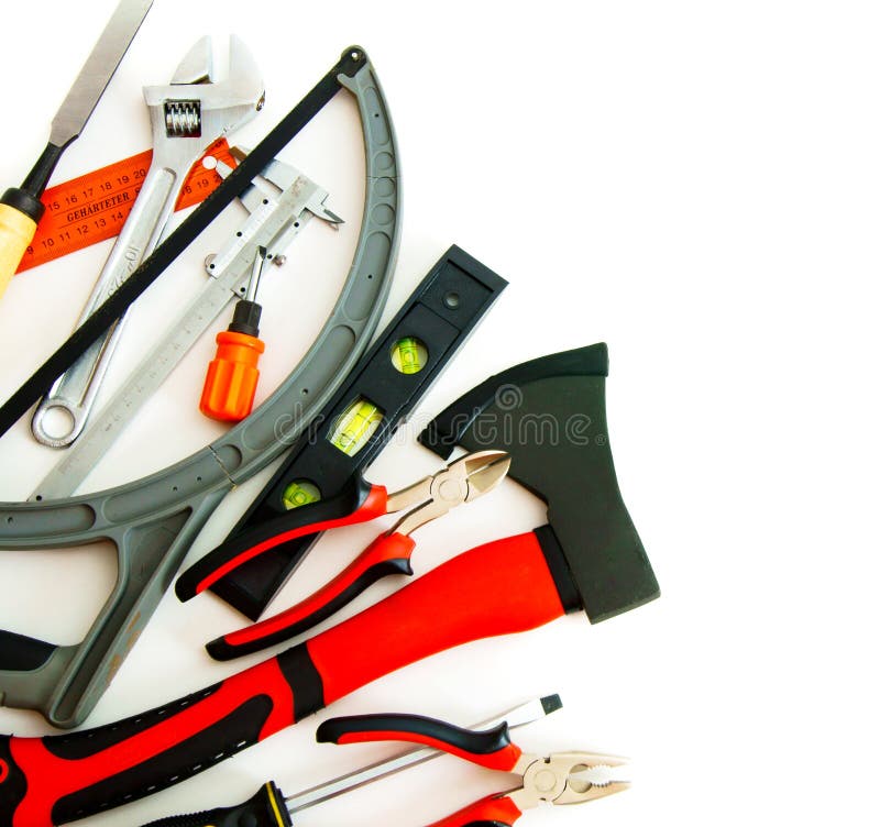Many Working Tools - Saw, Axe, Pliers and Others Stock Photo - Image of ...