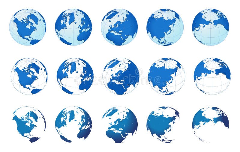 World map, 3D globe series stock vector. Illustration of shiny - 9343249