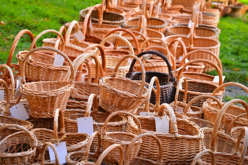 Many woven baskets stock photo. Image of bring, braid - 47575200