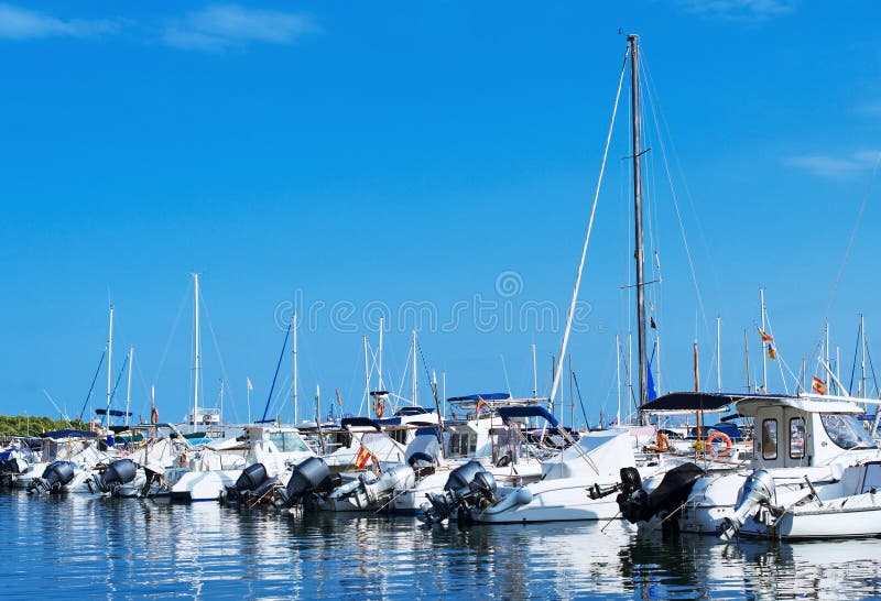 Many yachts and boats. stock photo. Image of leisure - 79929992
